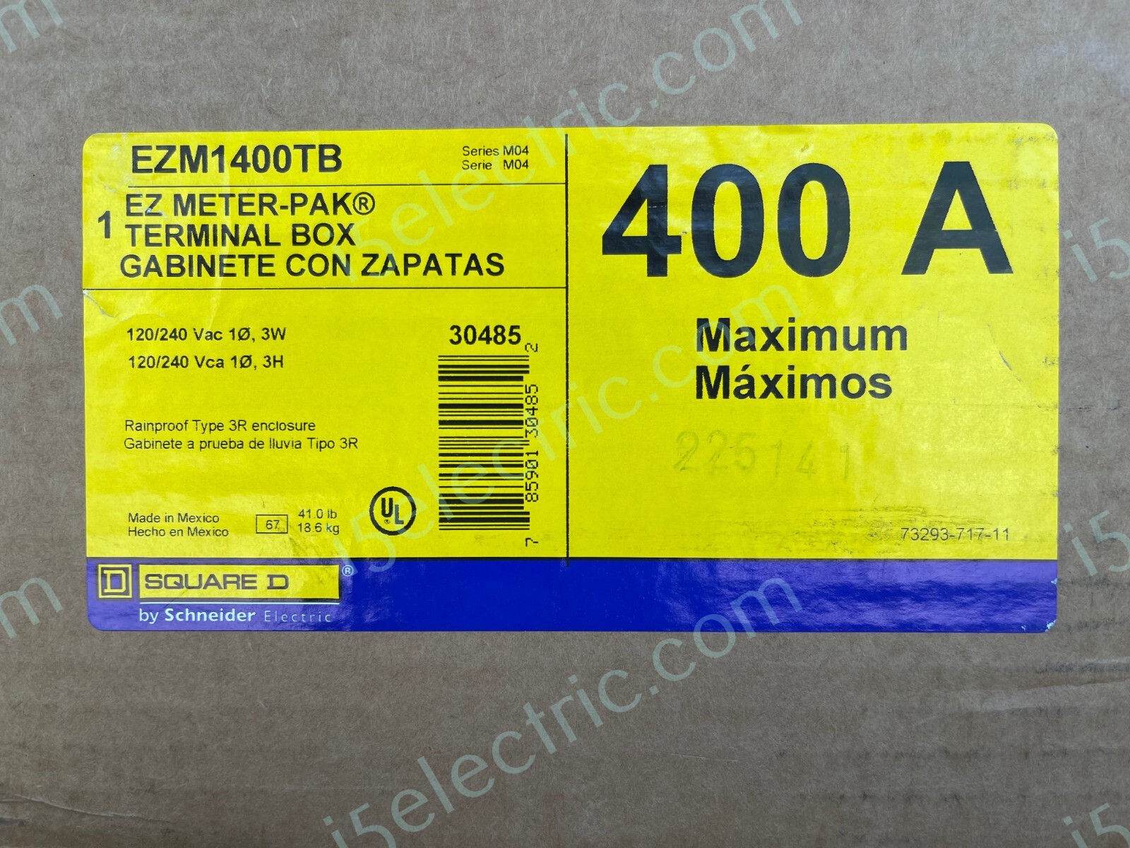 NEW SQUARE D SCHNEIDER EZM1400TB 400 AMP 1 PH EZM METER MAIN TERMINAL ...