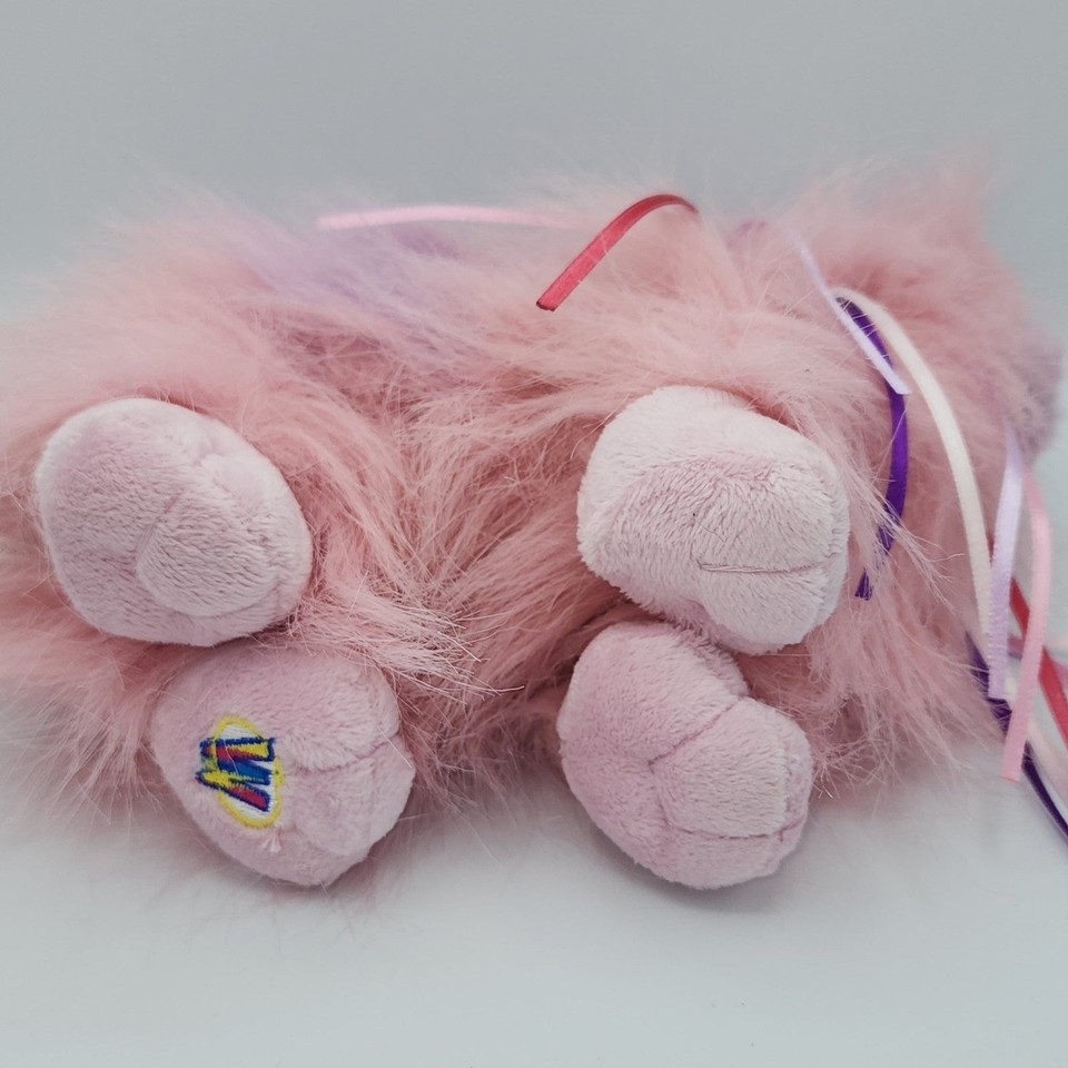 Ganz Webkinz Yorkie Dog Plush Pink Purple Ribbon 10" Yorkshire Terrier ...