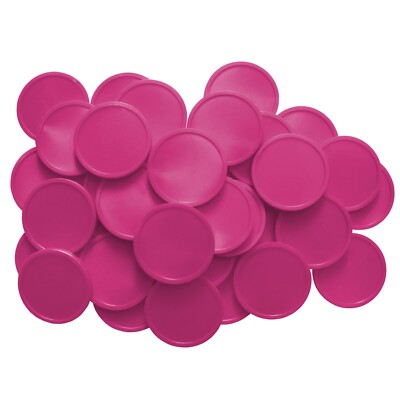 500 Pieces Dark Pink Plastic Tokens Reward Math Counters Bingo Chips ...