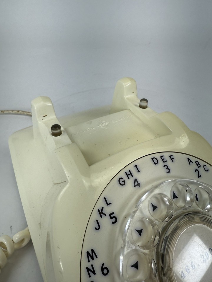 Automatic Electric Monophone Rotary Dial Desk Phone White VIntage ...