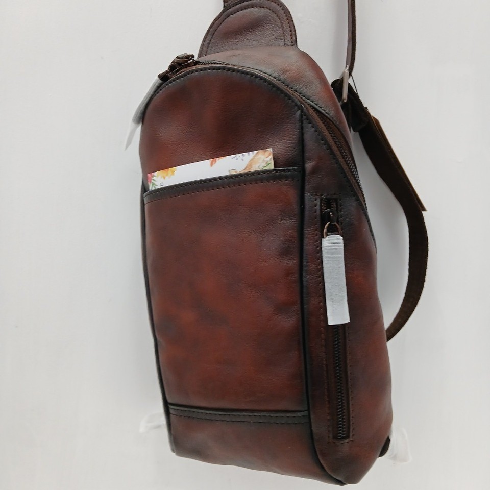 Feigitor Bag Mens Brown Leather Crossbody 17x8x31cm NWOT RMF24-MS | eBay UK