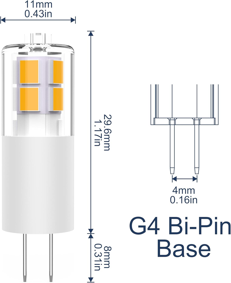 12Pcs G4 LED Bulb 12V 3W JC Bi-Pin Base, 20W-35W T3 G4 Halogen ...