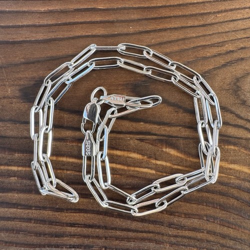 Sterling Silver Paper Clip Chain Stamped 925 18 Inch Adjustable | eBay