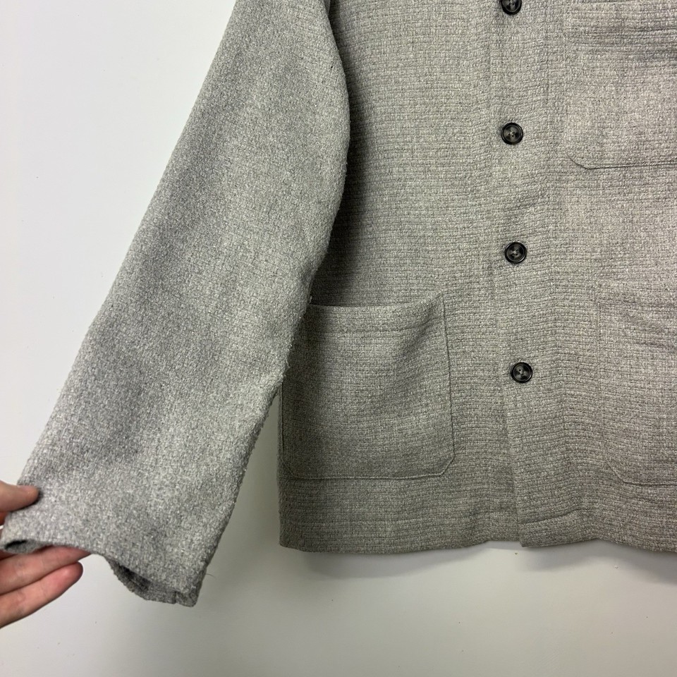 Folk Grey Wool Blend Chore Workwear Jacket Overshirt Mens Size 4 Large ...