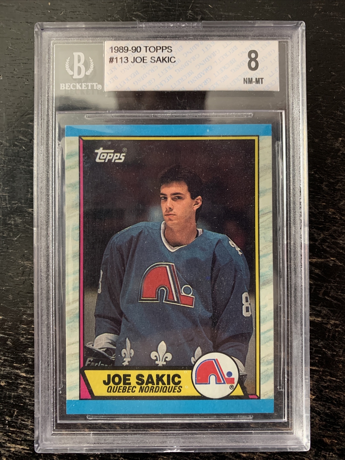 1989-90 TOPPS JOE SAKIC Rookie Card RC BGS 8 Quebec Nordiques Colorado ...