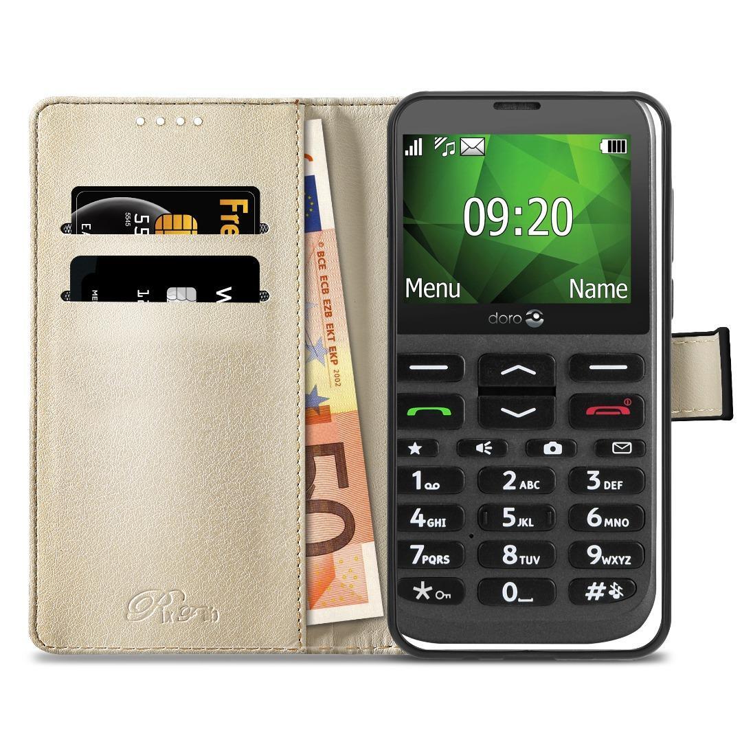 For DORO 1380 Case, Slim Leather Wallet Flip Shockproof Stand Phone ...