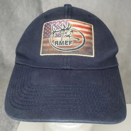 RMEF Flag Patch Cap Rocky Mountain Elk Foundation Blue Strap back ...
