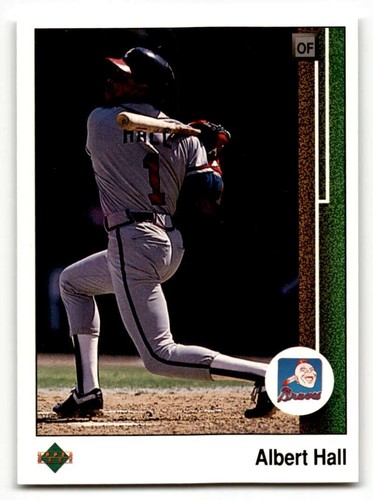 1989 Upper Deck #93 Albert Hall Atlanta Braves Baseball Cards EX/NM ID ...