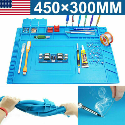 45X30cm Watchmaker's Silicone Rubber Desk Mat Pad Anti-Slip Jewelry ...