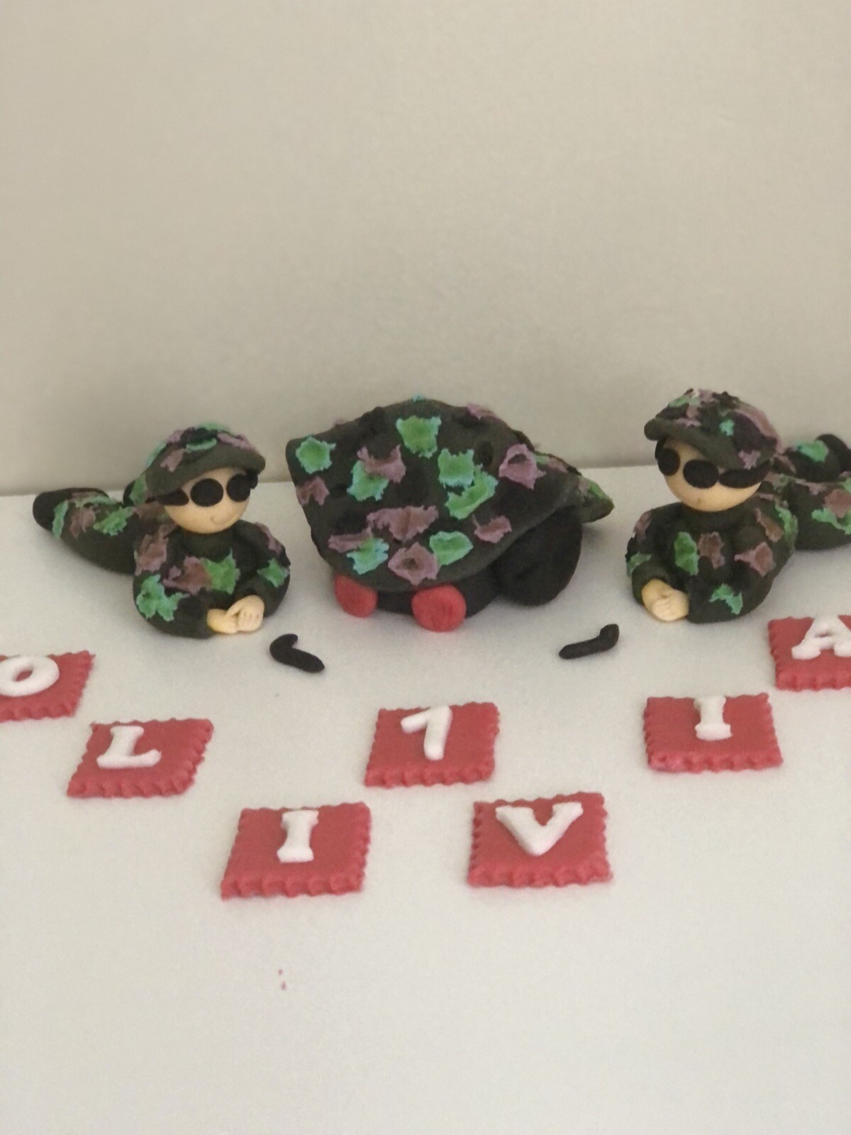 Laser tag edible cake topper personalised decoration soldiers uniform ...