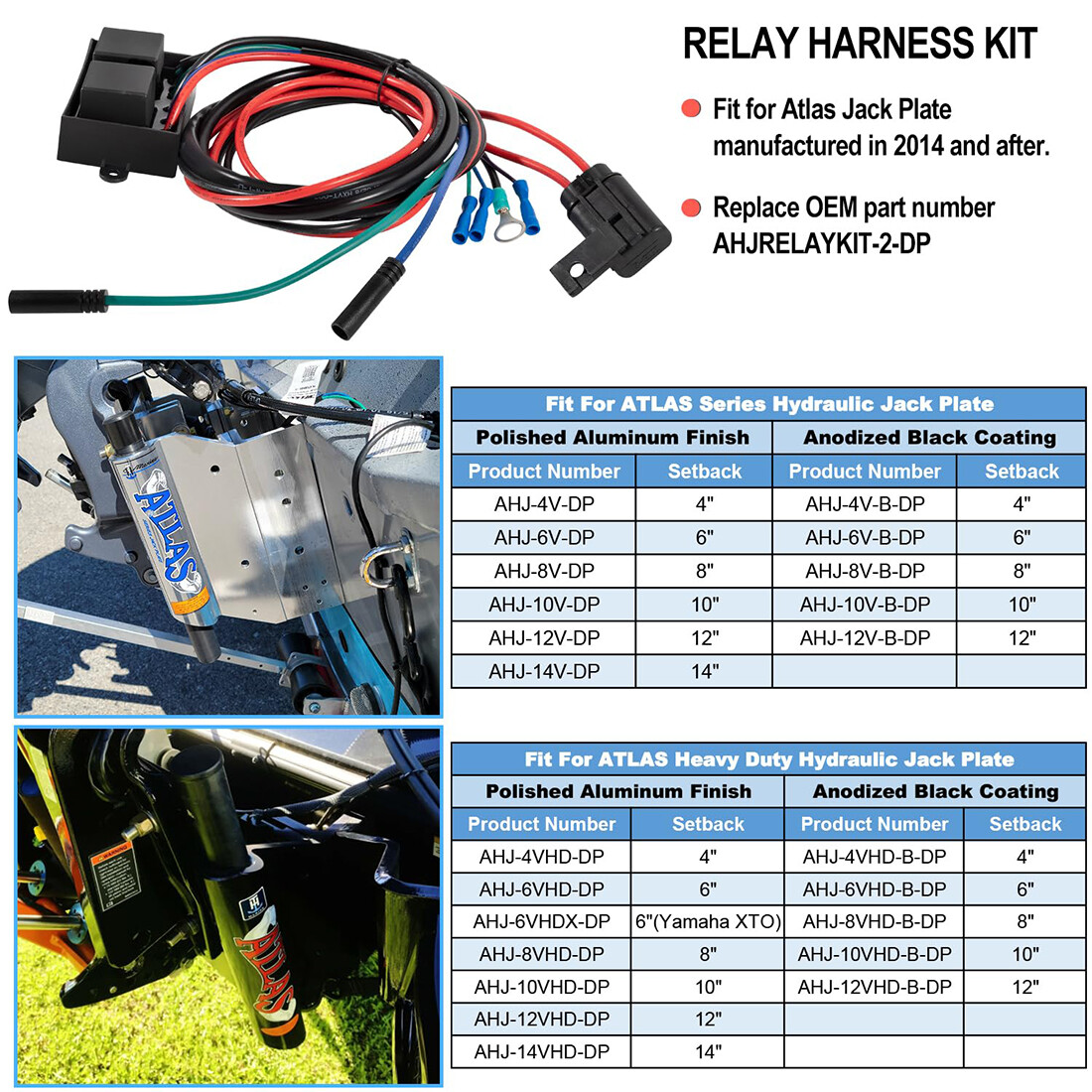 for Atlas Replacement Marine Relay Harness Hydraulic Jack Plate ...
