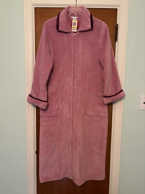 CHARTER CLUB Intimates NWT long zip front supersoft fleece robe sz M ...