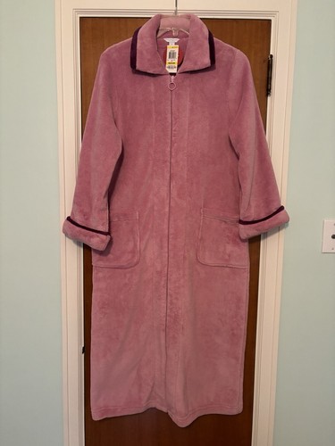 CHARTER CLUB Intimates NWT long zip front supersoft fleece robe sz M ...