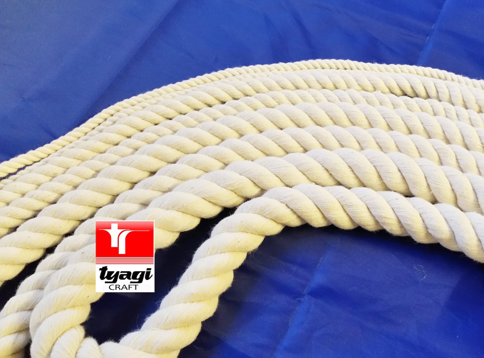 10mm Cotton Twisted 3 Strand Rope SASH Cord Bondage Bag Handle Pulley ...