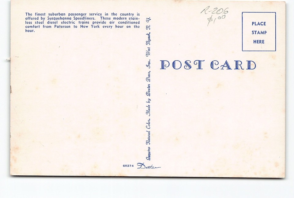 Susquehanna Speedliners Diesel Electric Train NY Chrome Postcard Vtg ...