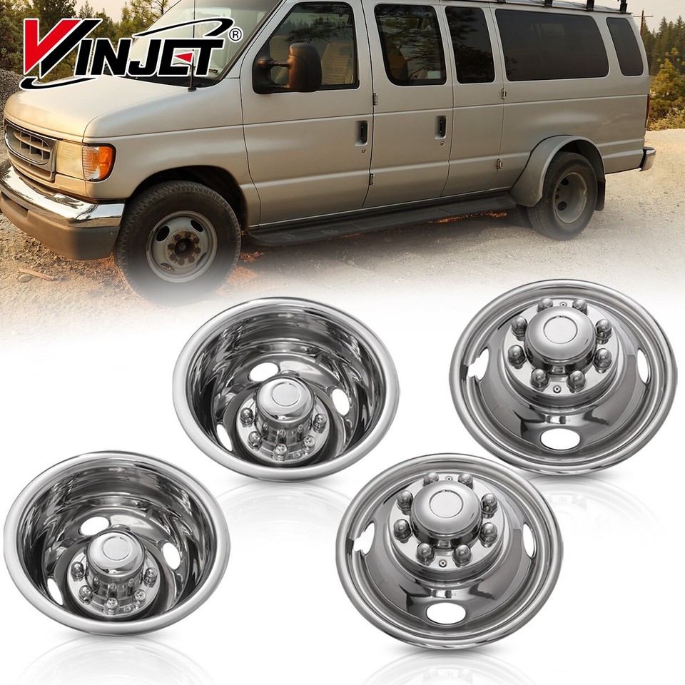 4x For Ford E350 E450 Van RV 16" Dually Wheel Simulators Dual Skins ...