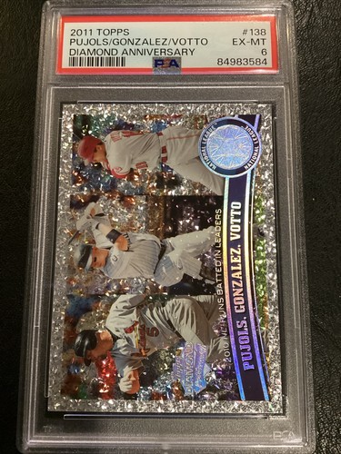2011 Topps #138 NL RBI Leaders Pujols, Votto PSA 6 Diamond Anniversary ...