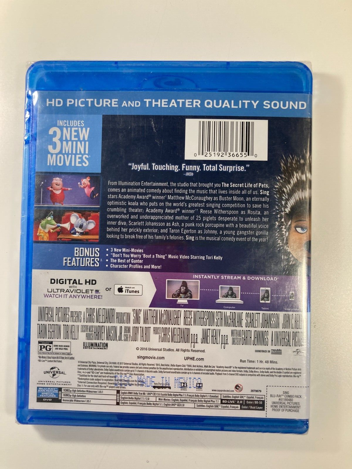 Sing Special Edition Blu-ray DVD Sealed NEW 25192366550 | eBay