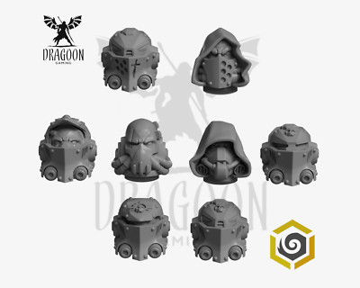 Space Knight Terminator Heads Conversion Bits For Prime 28mm Sci-fi ...