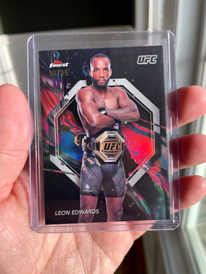 Leon Edwards Common Black Refractor /25 - 2024 Topps Finest UFC #72 | eBay