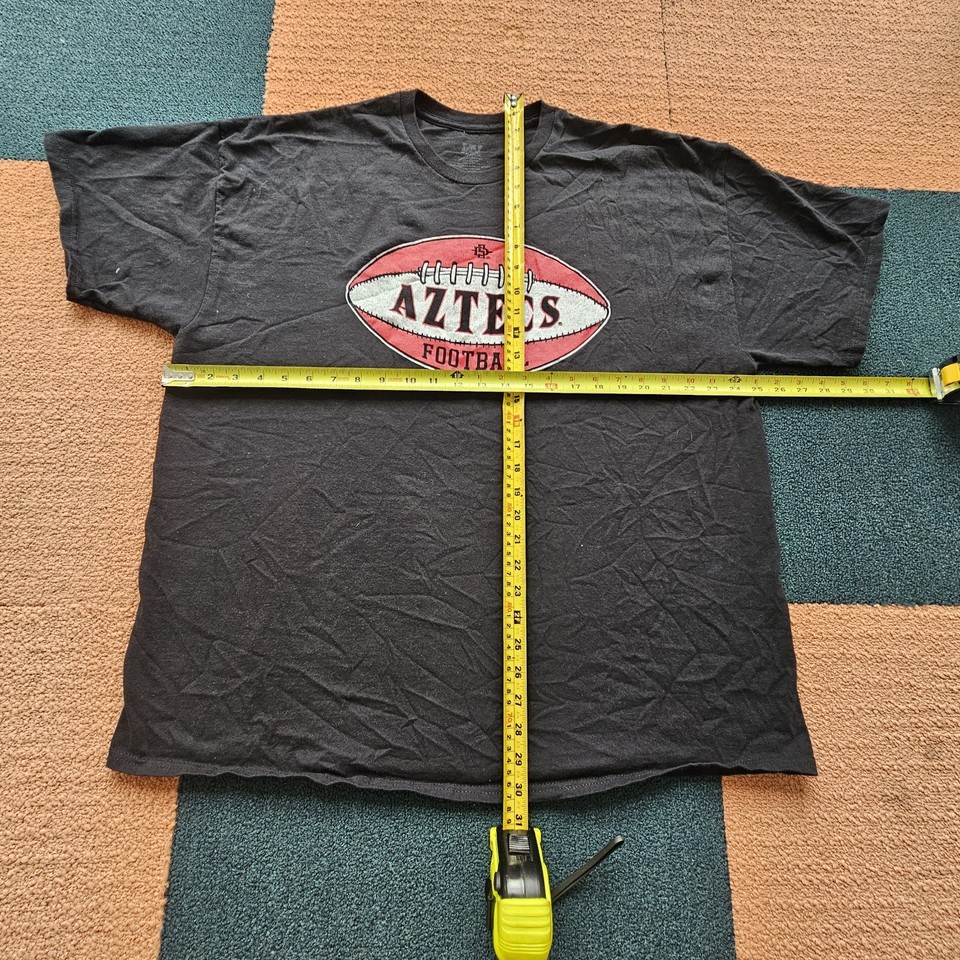 San Diego State Aztecs Football T-Shirt Black Men's 2XL XXL Graphic S/S ...