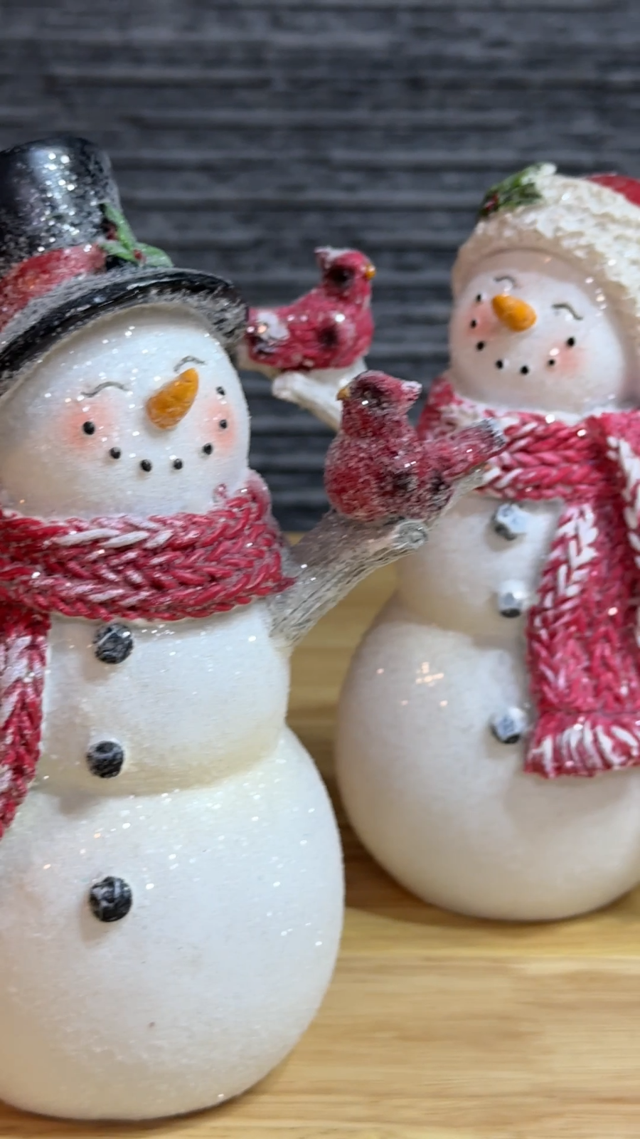 Snowman Figurines With Cardinals Christmas Decoration Snowmen 8'' Xmas ...