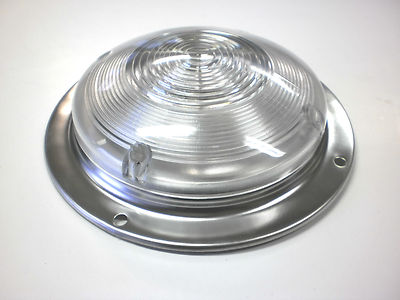 6" Round Interior Dome Light with Stainless Steel Base RV Camper ...