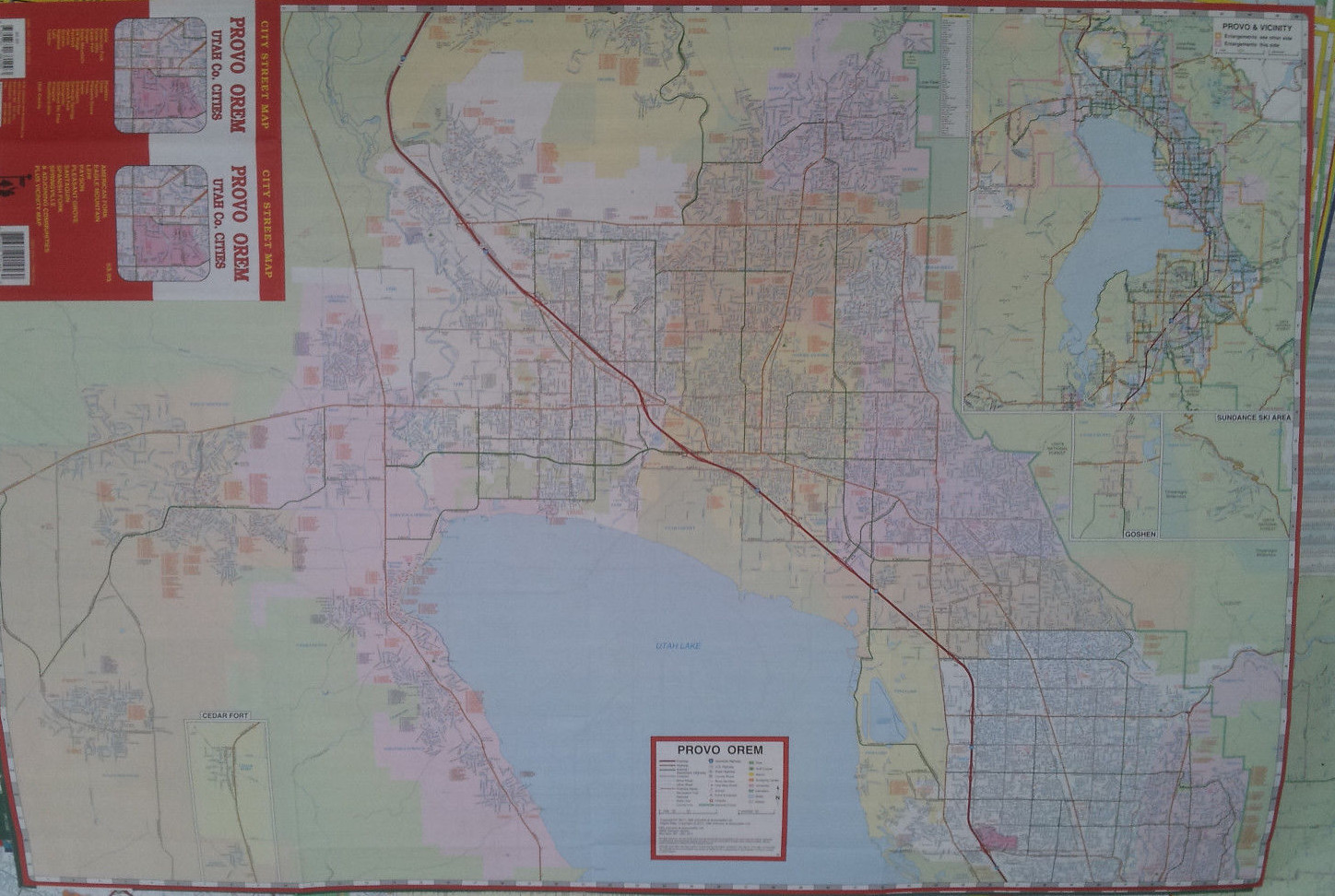 Provo Orem Utah, CO Cities 27 x 39 Laminated Wall Map (G) | eBay
