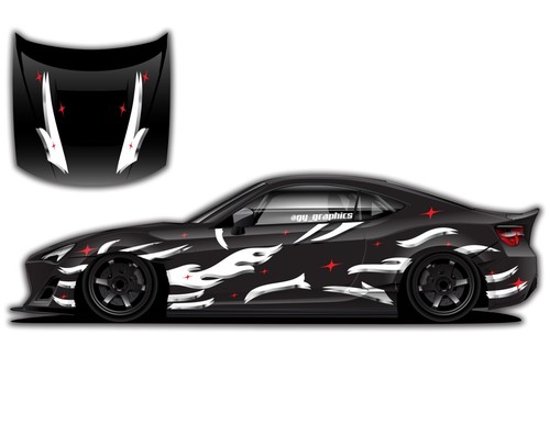 HOCHIZORA-Livery Custom Racing Decals Drift Racing Door Banner JDM Side ...
