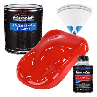 ProductionShop High Gloss Bright Red Acrylic Enamel Quart Kit, Auto ...