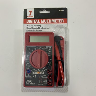 New Harbor Freight 7 Function Digital Multimeter AC/DC Volts Ohms Amps ...