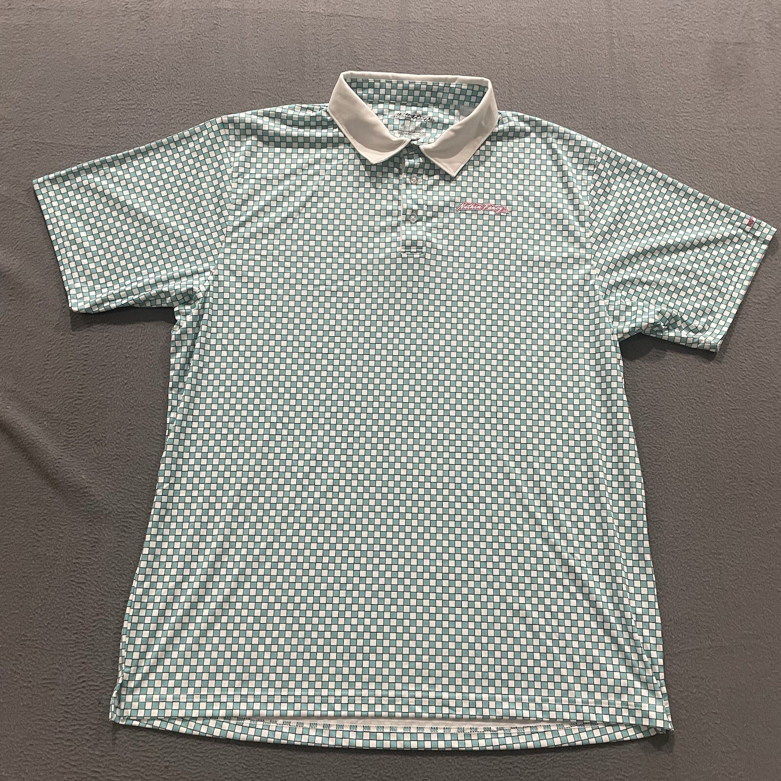 Nuthin Fancy Co Shirt Mens 2XL Green Checkered Golf Polo Stretch ...