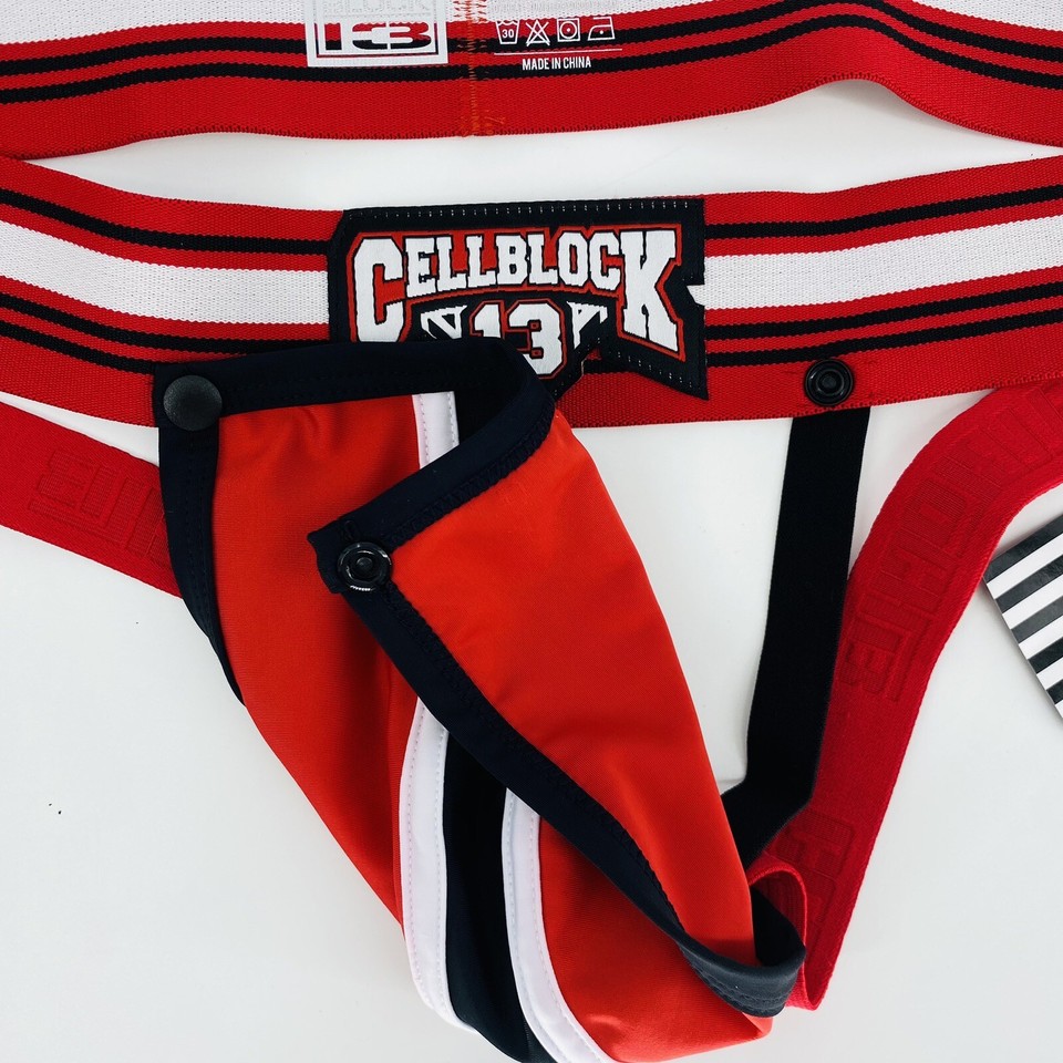 Cellblock 13 All Access Jockstrap with Detachable Pouch Red Black Button Up HB1 | eBay