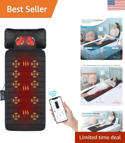 Luxurious Vibrating Massage Mat with Shiatsu Neck Pillow for Total ...