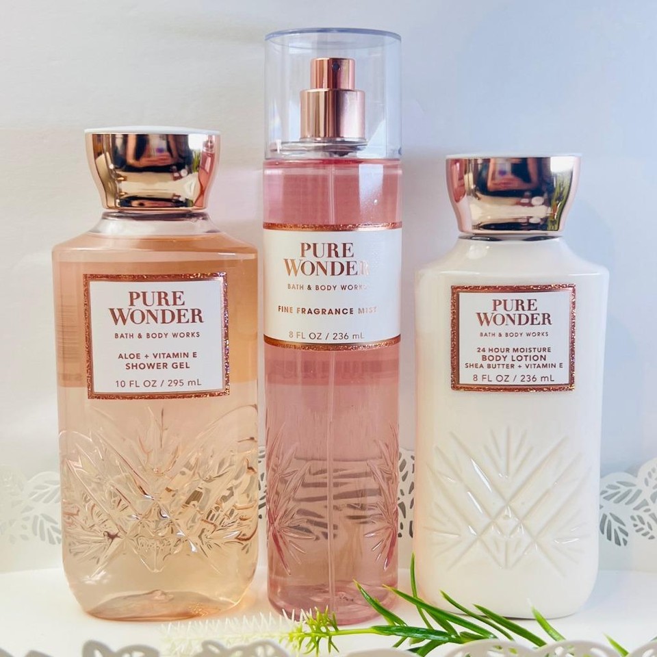 Bath & Body Works PURE WONDER 7 Pc Luxurious GIFT SET Full Size LOT ...
