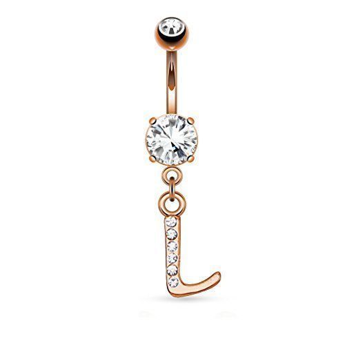 Belly Rings With Letter J