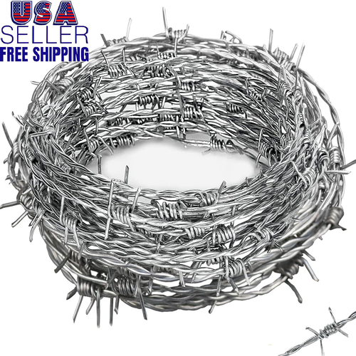 4 Point Barbed Wire, 18 Gauge Real Barb Wire Roll 40 Feet Barbwire for ...