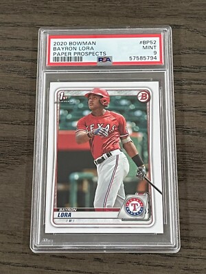 2020 Bowman Prospects Bayron Lora 1st Bowman #BP52 PSA 9 Texas Rangers ...