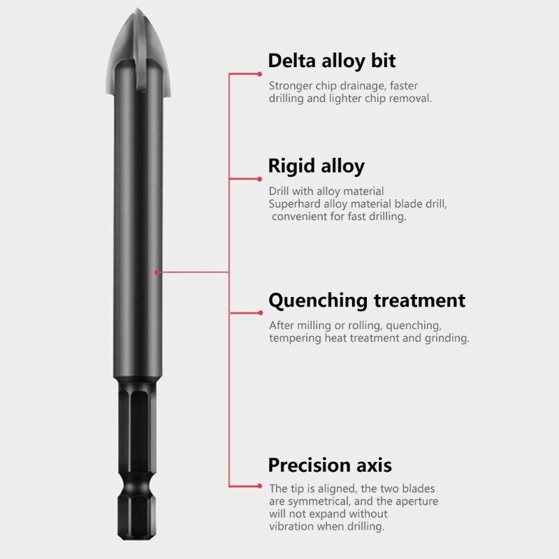 6pcs Ceramic & Glass Hole Cutter Set Masonry Drill Bit Plastic ...