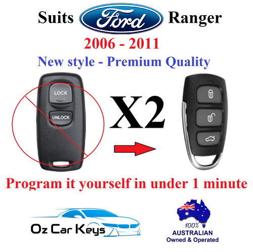 2 X FORD RANGER PJ PK KEY LESS ENTRY REMOTES FOBS 2006 2007 2008 2009 ...