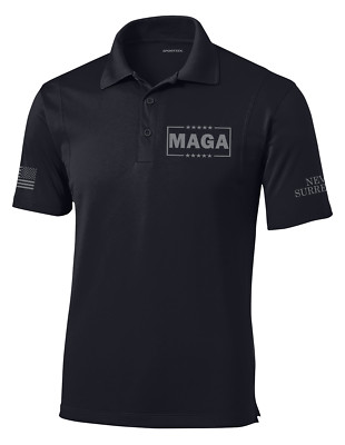 Trenz Shirt Company Mens Trump Dark MAGA Never Surrender Embroidered ...
