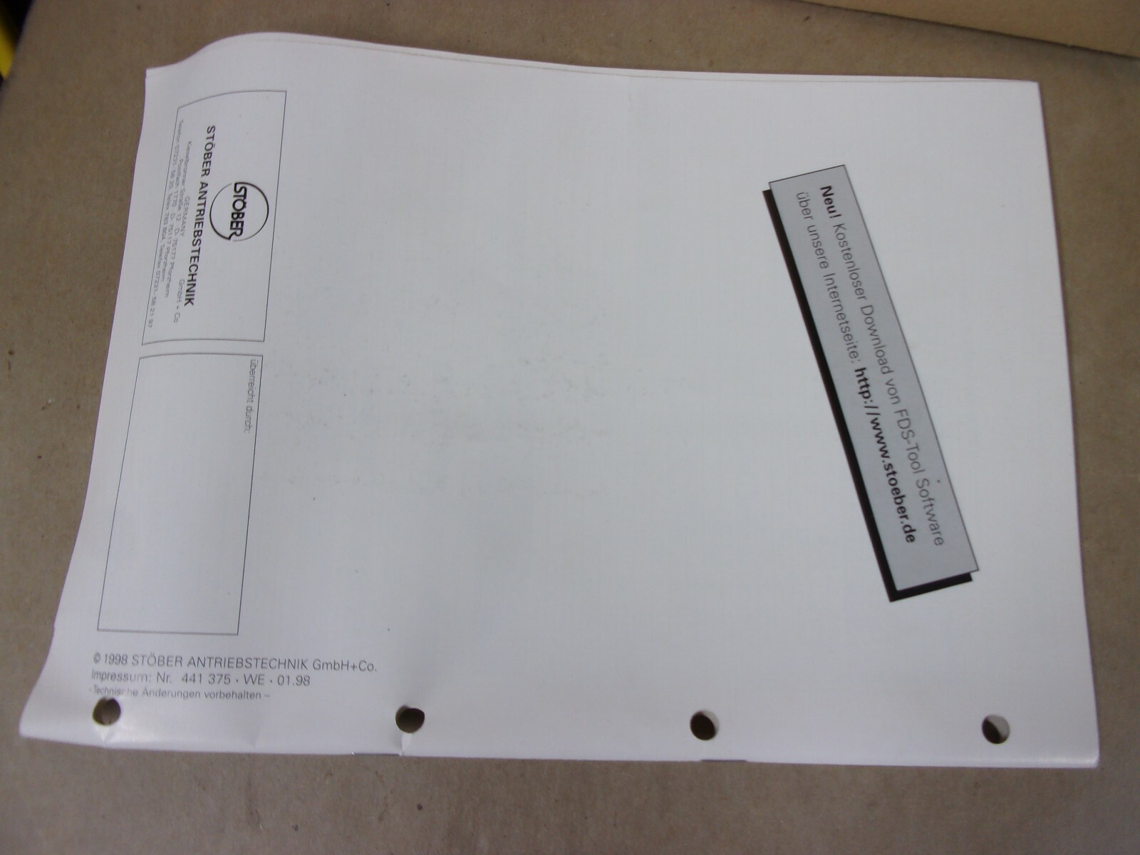 Stober Posidrive FDS 4000 FDS4014/B Frequency Inverter SV. 4.3 User Manual Book | eBay