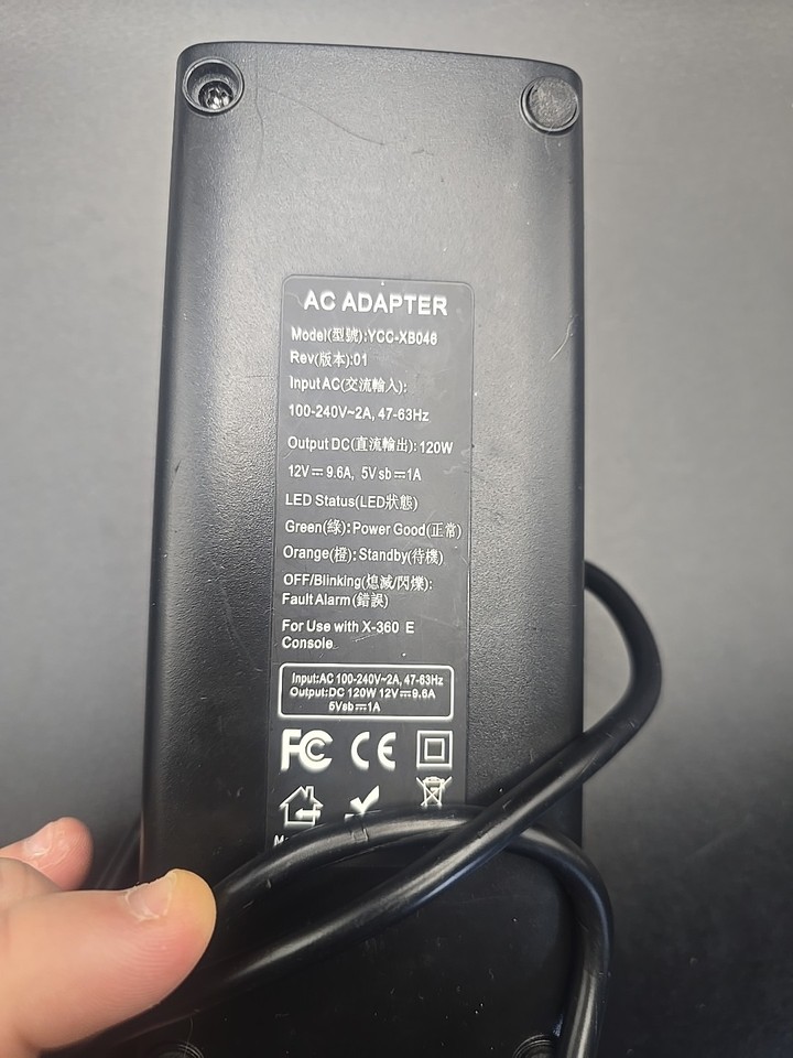 Official Xbox 360 S Power Supply Brick – Slim Model – AC Adapter Only ...