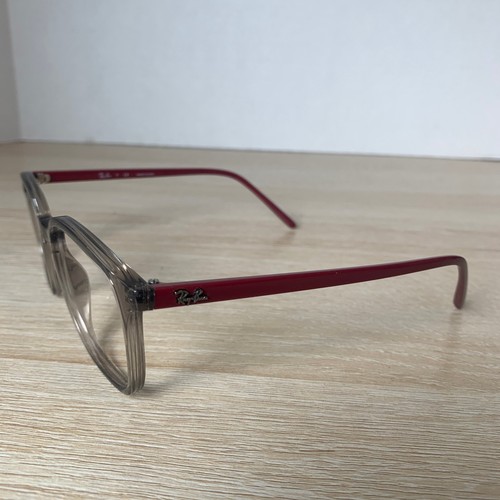 NEW Ray-Ban RB7185 8083 Eyeglasses Clear Grey Red Frames Only 52-18-145 ...