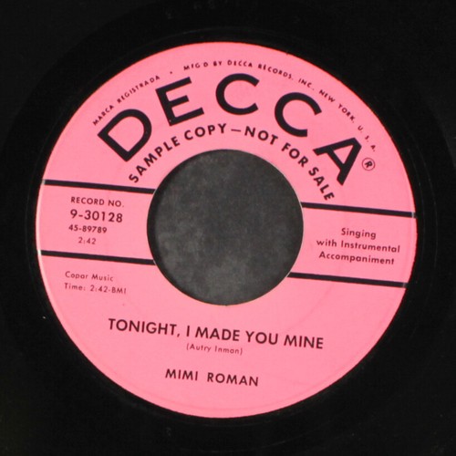 Mimi Roman : Cheater's Luck / Tonight, I Made Vous Mine Decca 7 ...