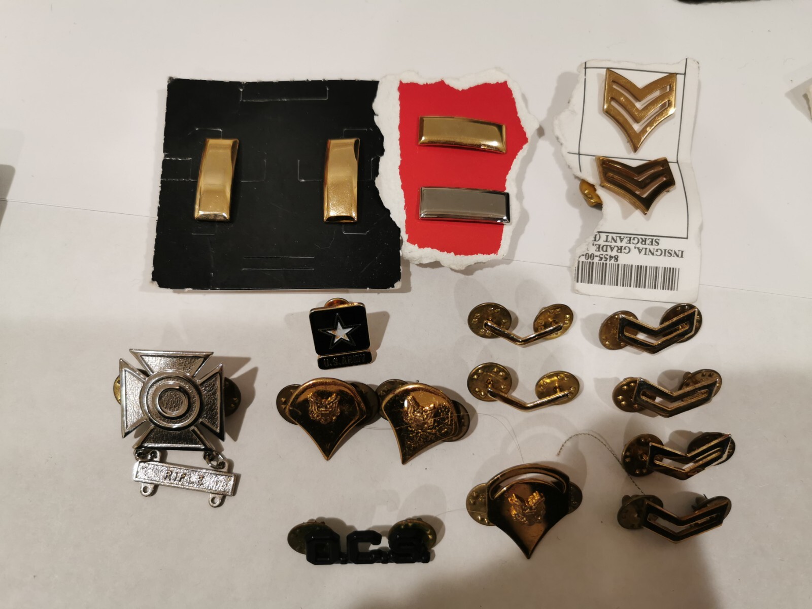 US Army Enlist E2 E4 E5 Lieutenant Rank Rifle sharpshooter badge pin ...