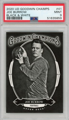 2020 Upper Deck Goodwin Champions - Joe Burrow #41 Black & White (RC ...