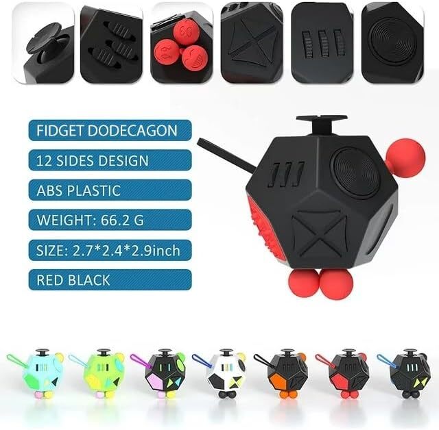 Fidget Dodecagon –12 Side Fidget Toy Cube Relieves Stress and Anxiety ...