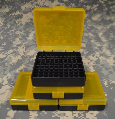 22 lr (4) Ammo Box / Case / Storage (100) Round .22LR, .25 ACP (YELLOW ...