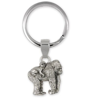 Gorilla Key Ring Jewelry Sterling Silver Handmade Gorilla Key Ring GL3 ...